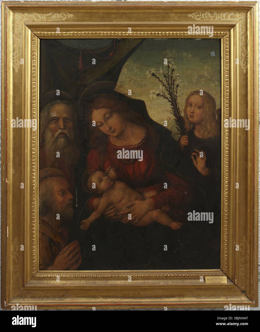 Liberale da Verona’s painting 'Holy Family with Gabriel and a Prophet ...