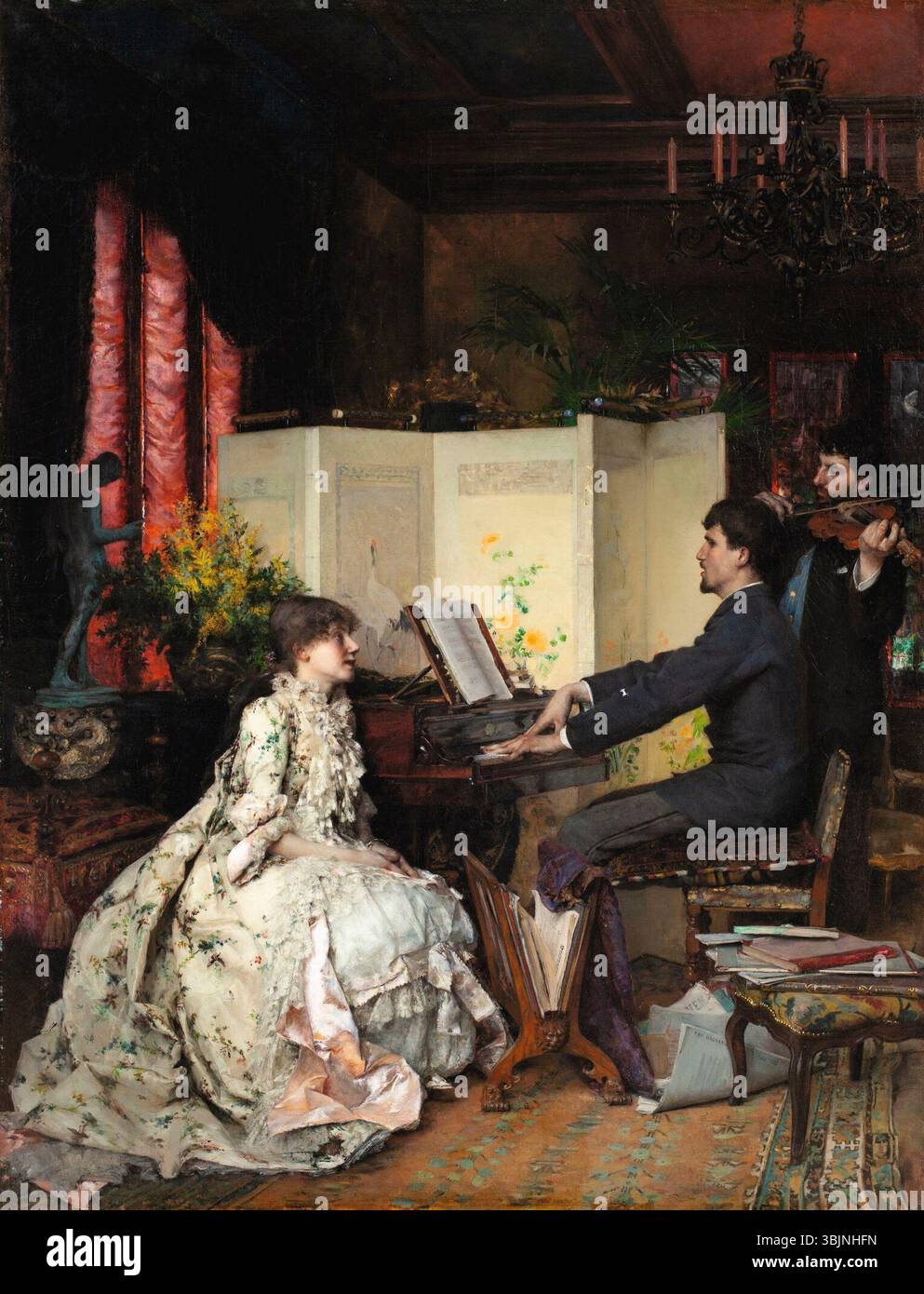 'The Duet' (1883) by Pascal Dagnan-Bouveret is an oil painting ...