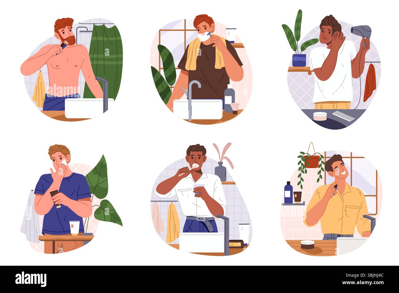 Man grooming bathroom Stock Vector Images - Alamy