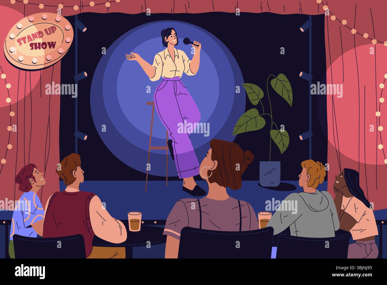 Comedy night audience Stock Vector Images - Alamy