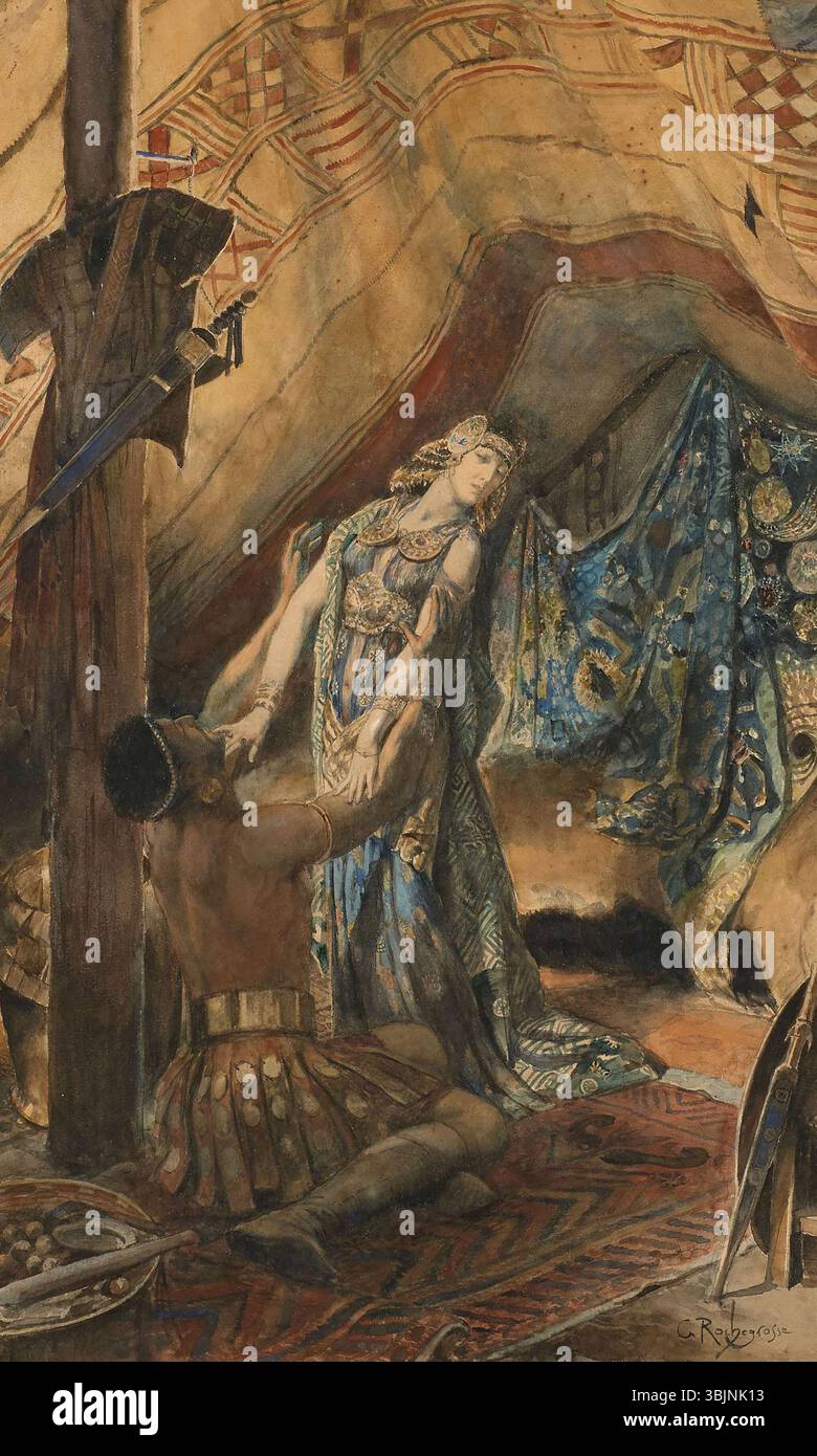 Watercolor and gouache illustration by Georges Rochegrosse circa 1900 ...