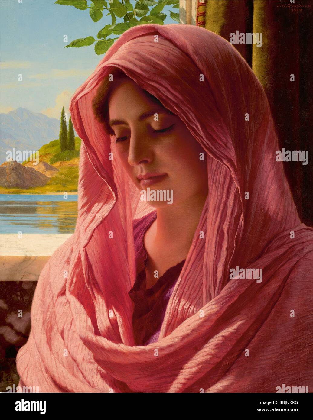 Oil on canvas painting by John William Godward from 1918 titled ...