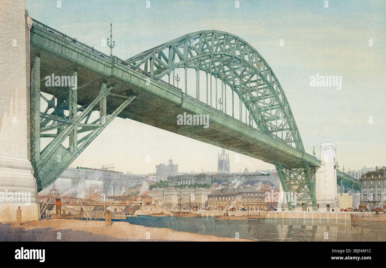 ‘Tyne Bridge’ by Cyril Farey, painted in 1928, shows the iconic steel ...