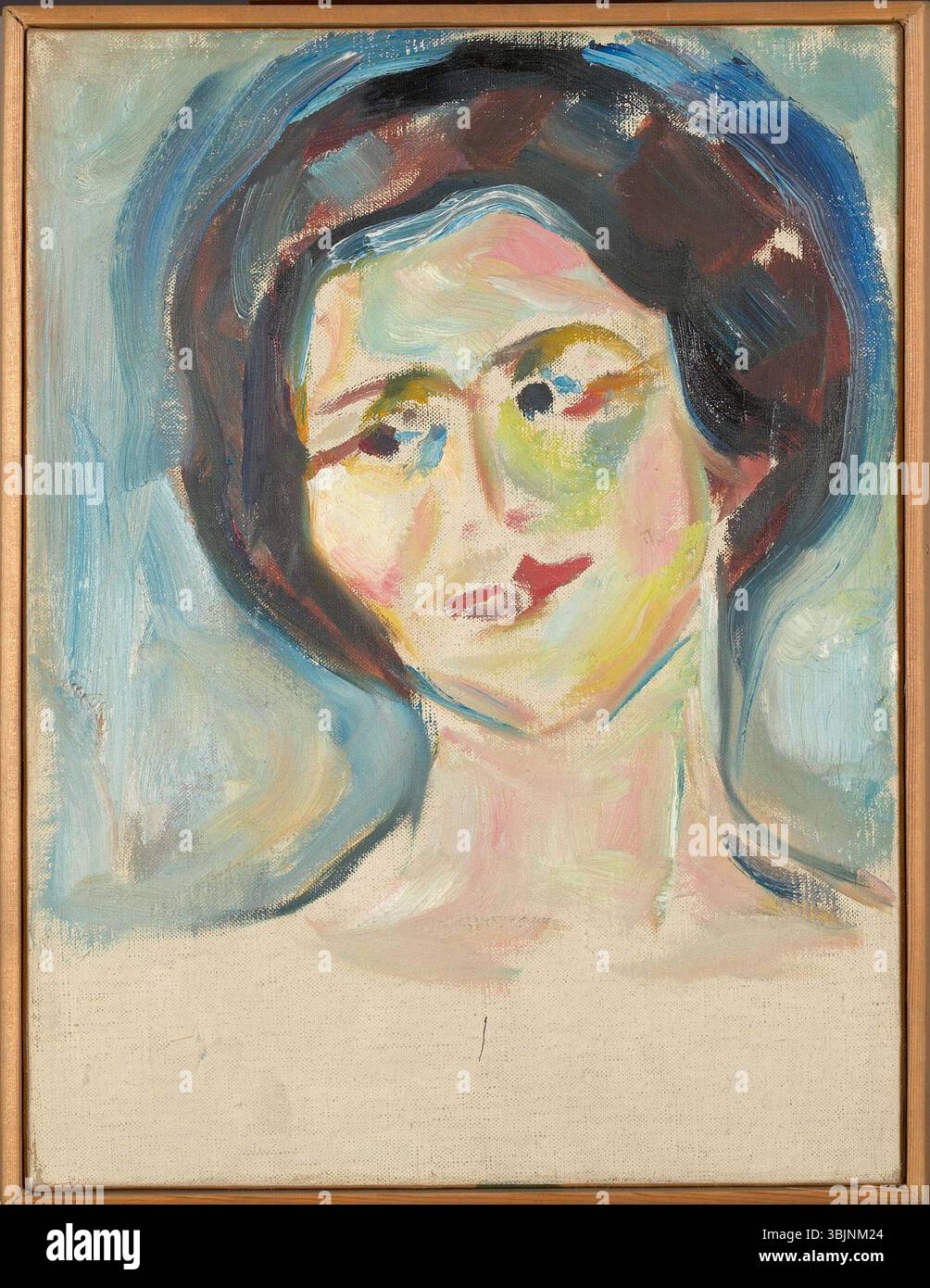 Edvard Munch painted 'Portrait of Model' between 1922 and 1923 in oil ...