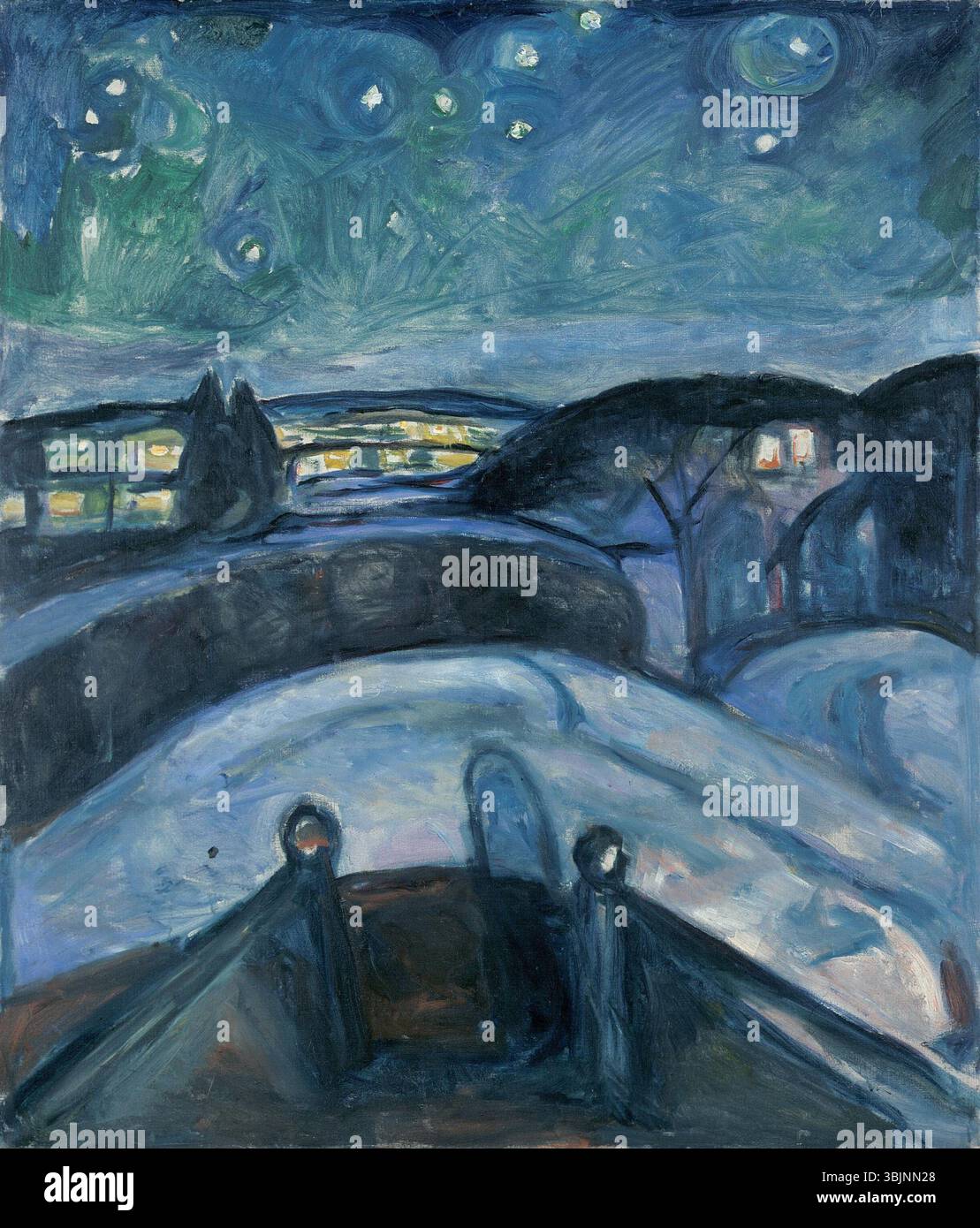 Edvard Munch (1863–1944) painted 'Starry Night' between 1922 and 1924 ...