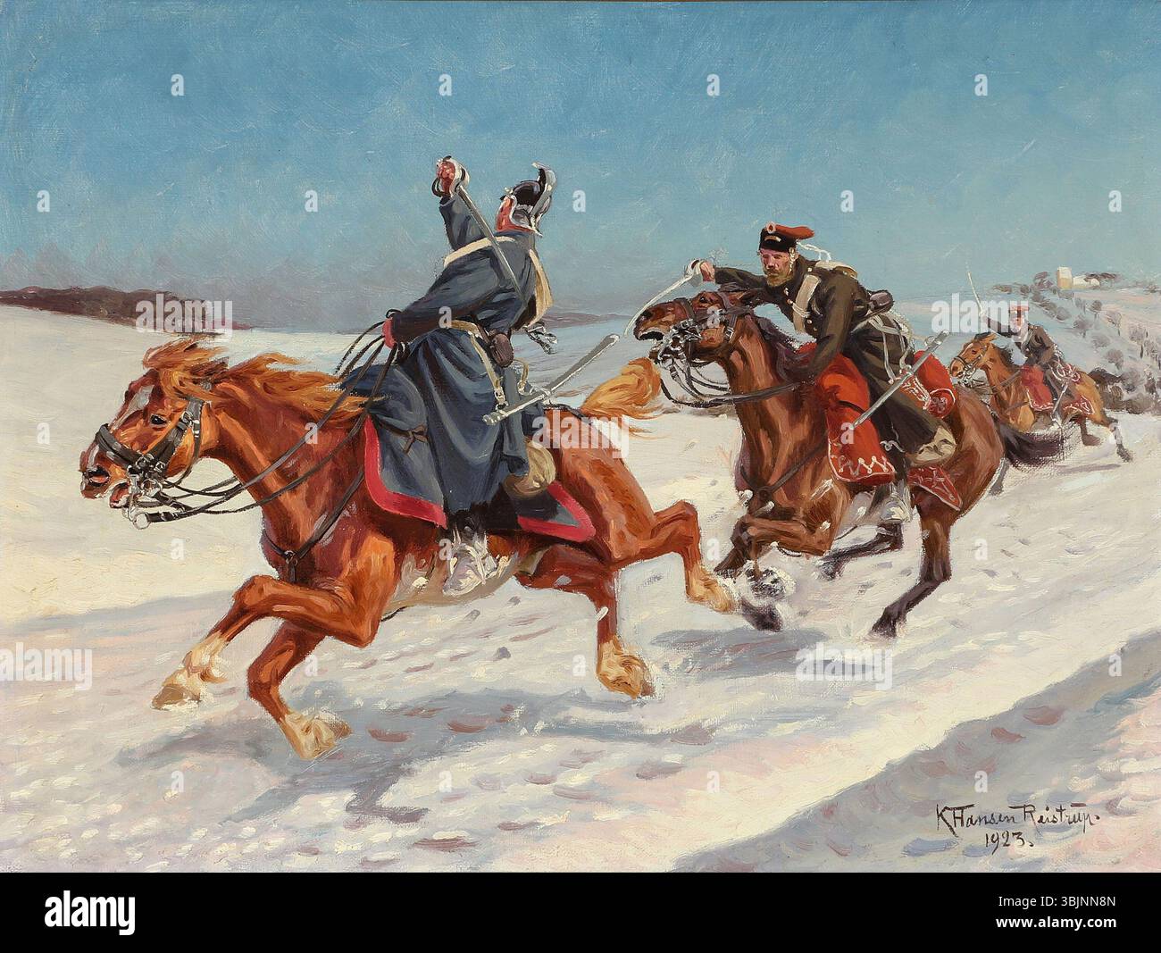 Karl Hansen Reistrup’s 1923 oil on canvas painting depicts the Jutland ...