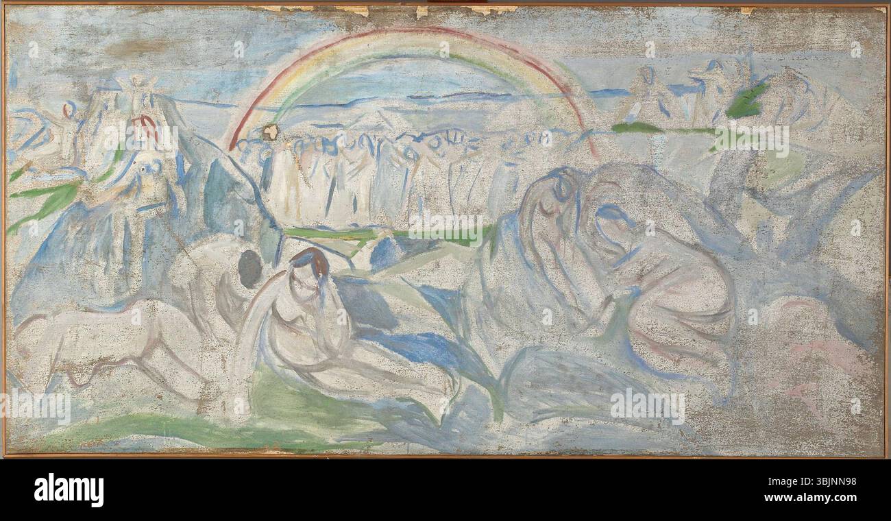 'The Rainbow' by Edvard Munch (1863–1944) was painted in 1924. The work ...