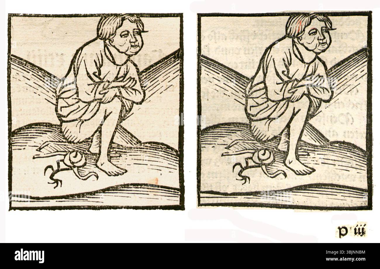 Illustration from 1497–1500 labeled Menschen Bocht, translated as human ...