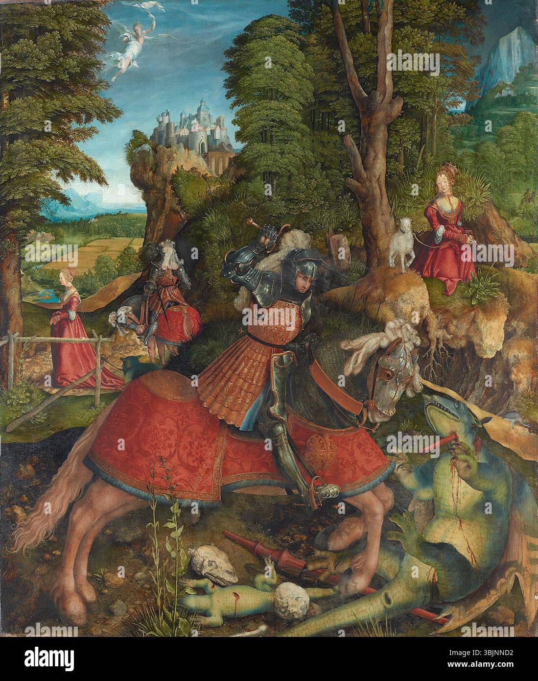 Circa 1513-1514 oil on panel by Leonhard Beck depicting Saint George ...