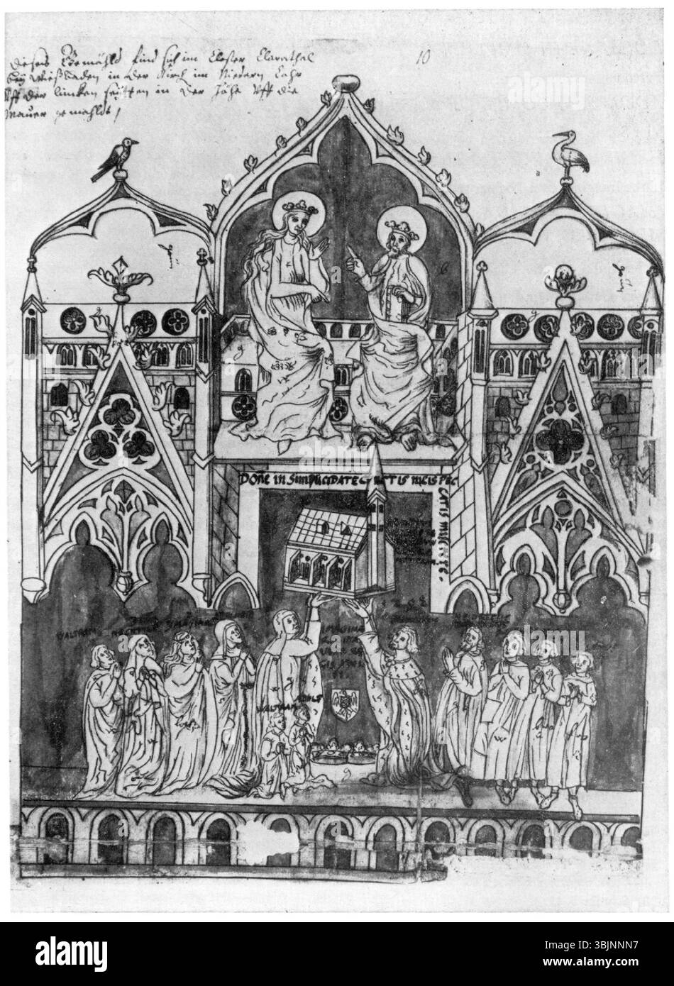 Henrich Dors' 1632 ink drawing of the founder's portrait with King ...