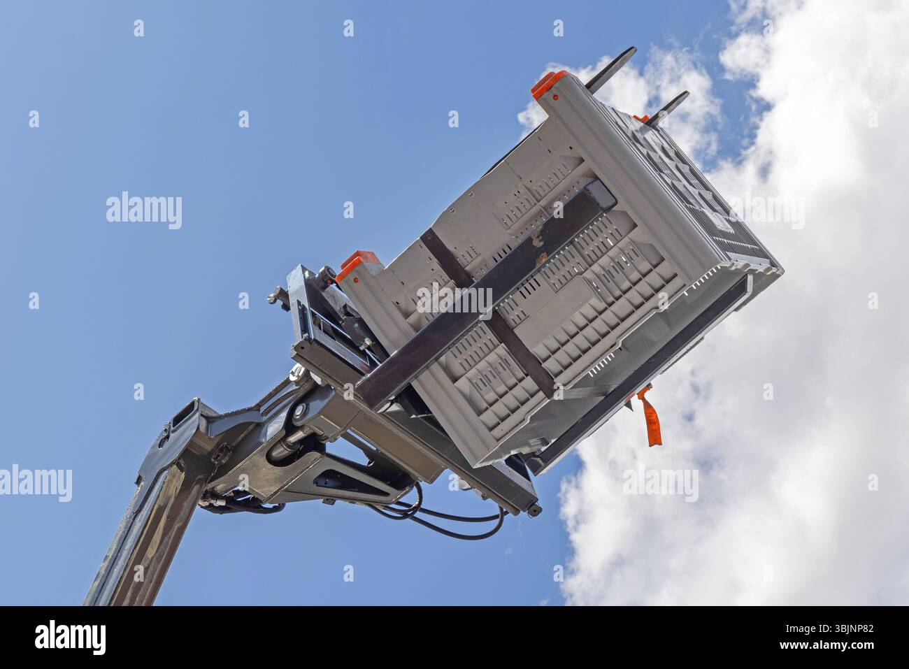 Plastic Pallet Crate Forklift Boom Telehandler Farm Machine Stock Photo ...