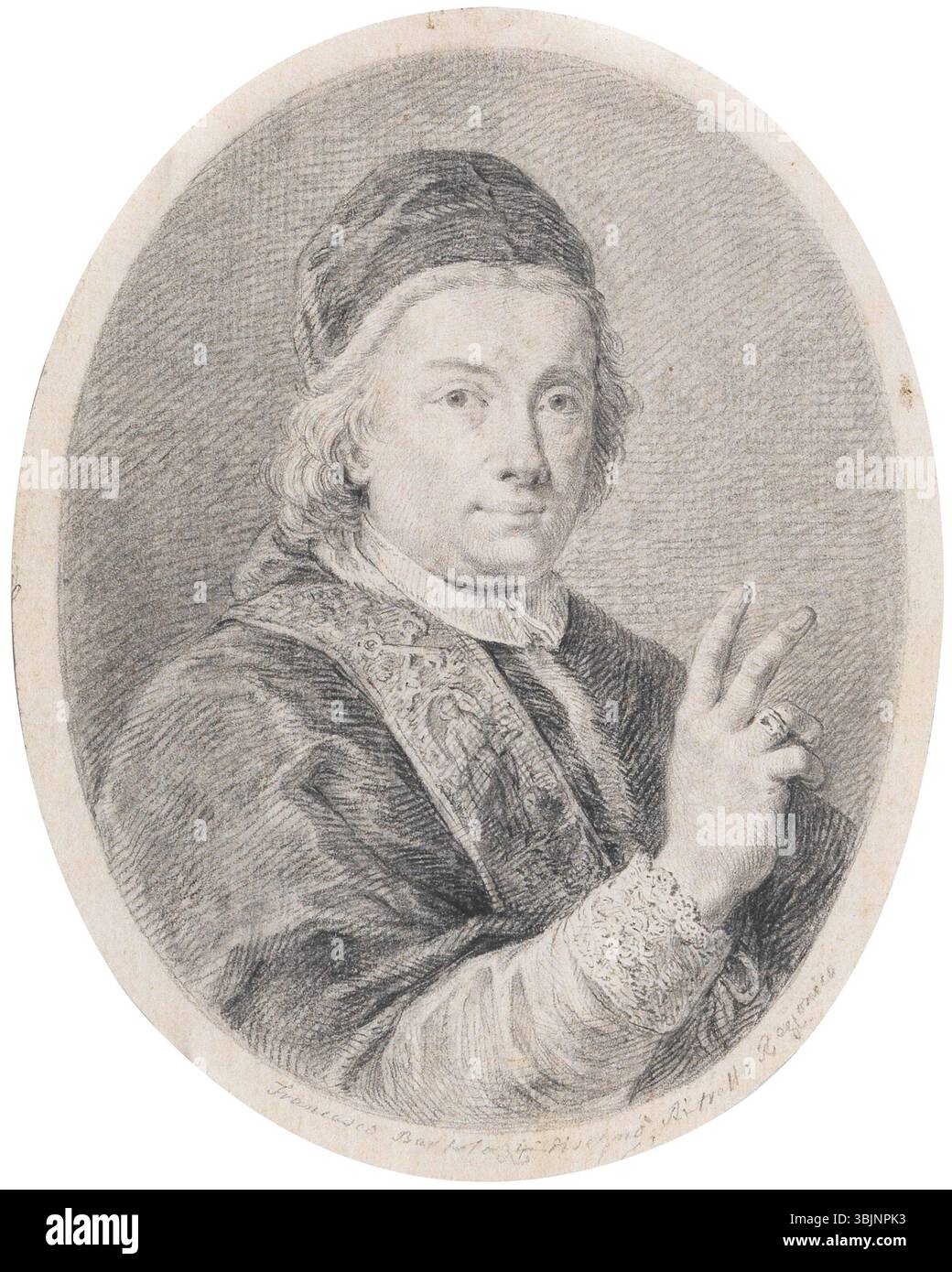 Portrait of Pope Clemens XIII by Francesco Bartolozzi, created before ...