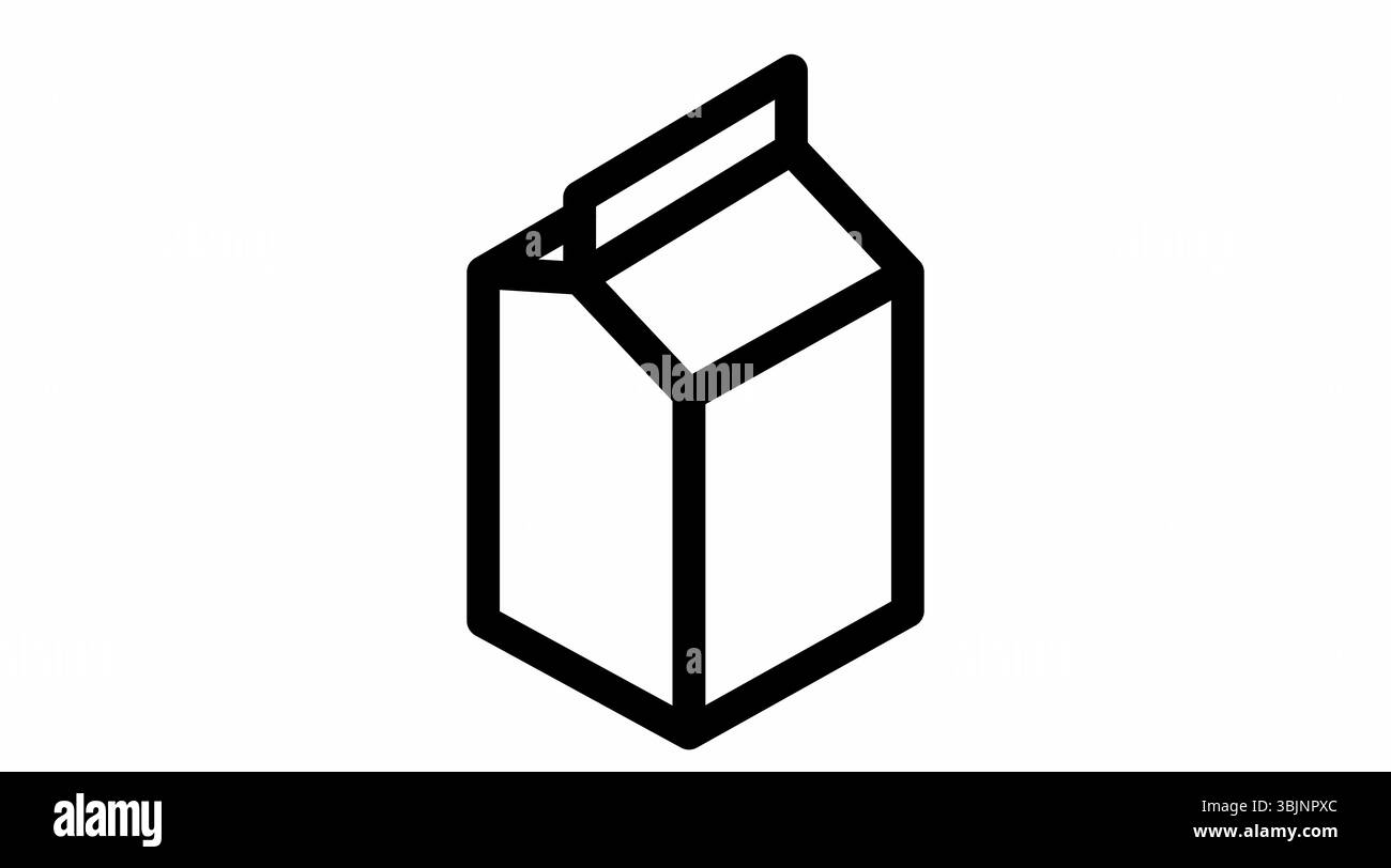 Milk Box Icon. Vector isolated editable black and white simple ...