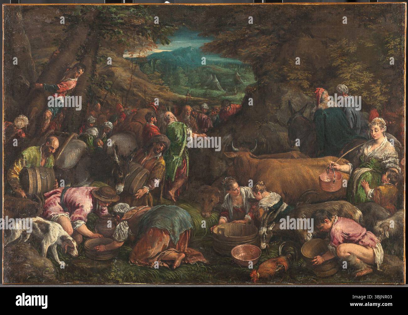 'Moses Striking Water from the Rock' (1583-1585) by Jacopo Bassano ...