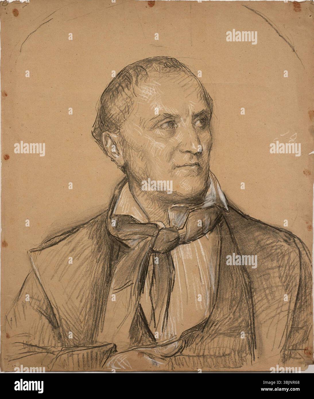 A preparatory drawing for a portrait of Jean-Baptiste Delestre, created ...