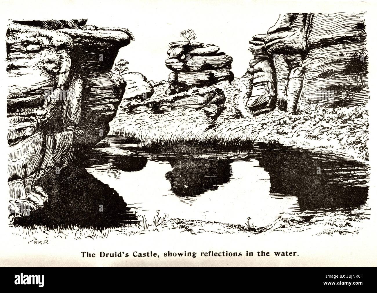 Image from the circa 1920 guidebook for Brimham Rocks, showing a ...