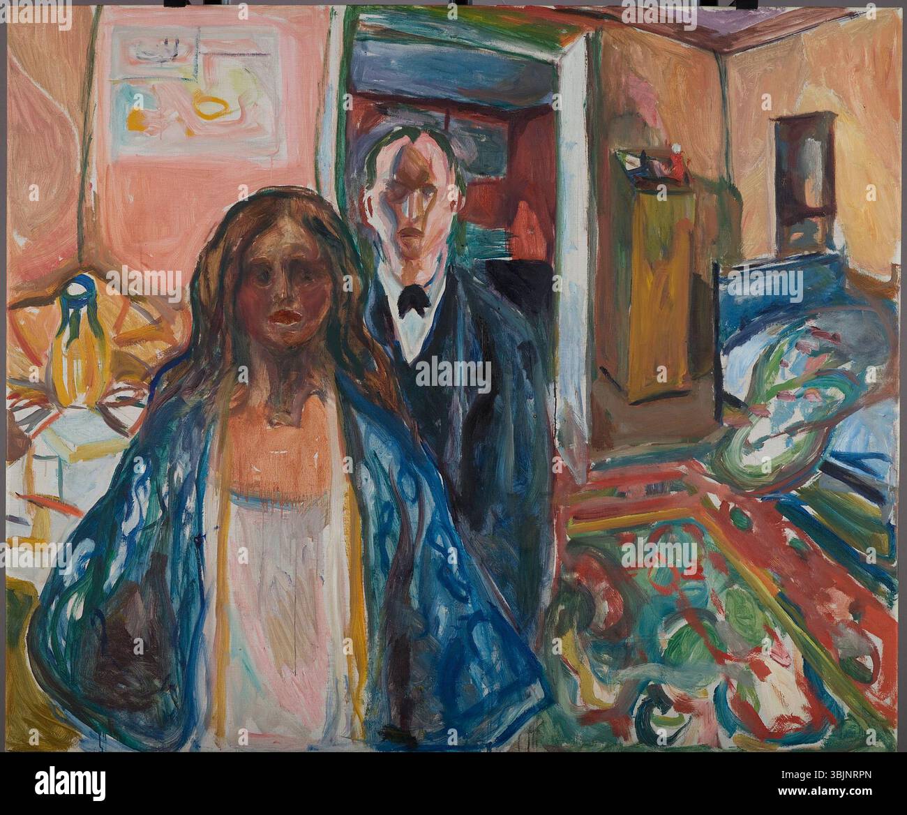 Edvard Munch's 1919-1921 painting 'The Artist and His Model' explores ...