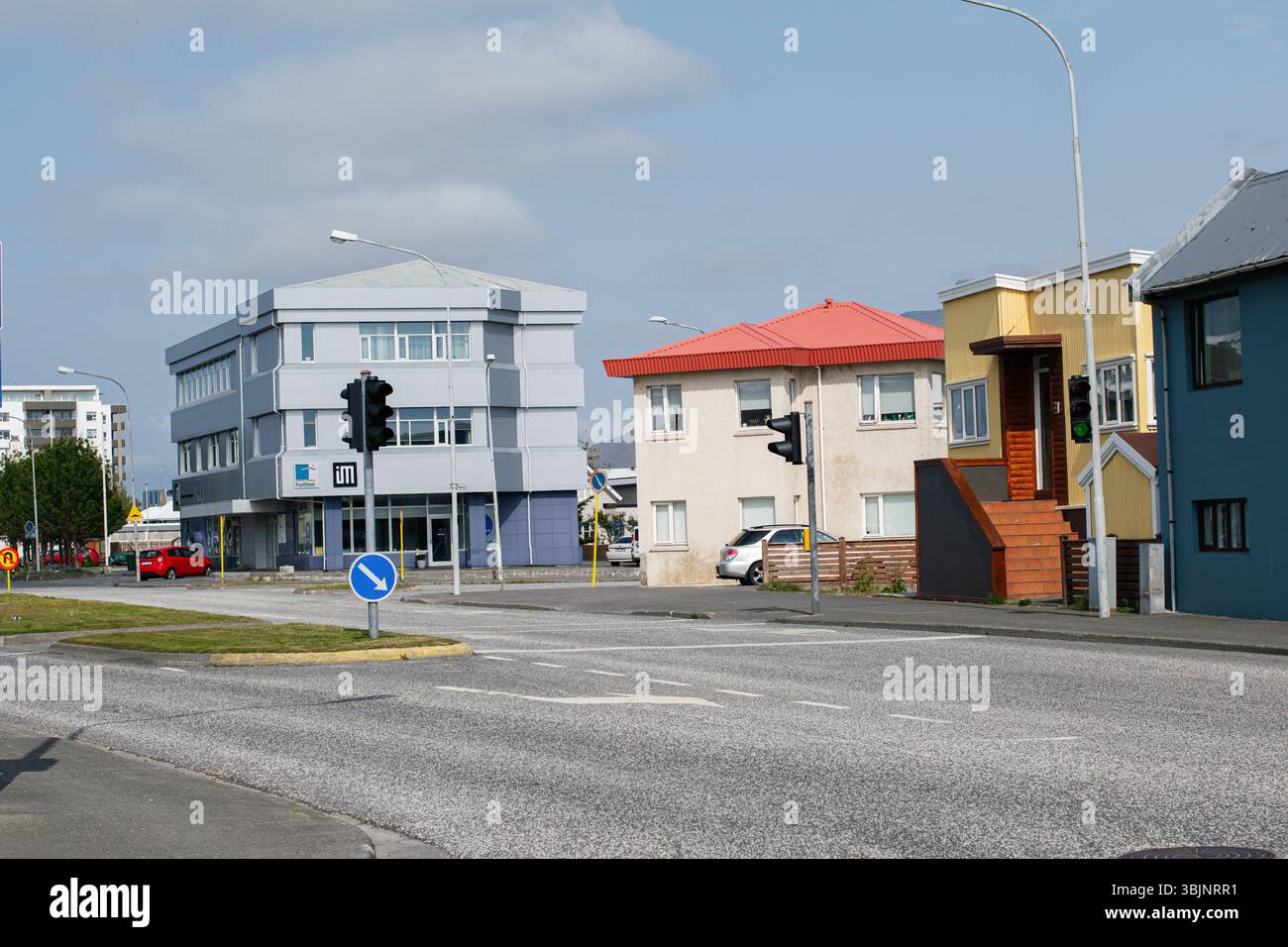Akranes, Iceland - June 15, 2025: Urban street scene featuring ...
