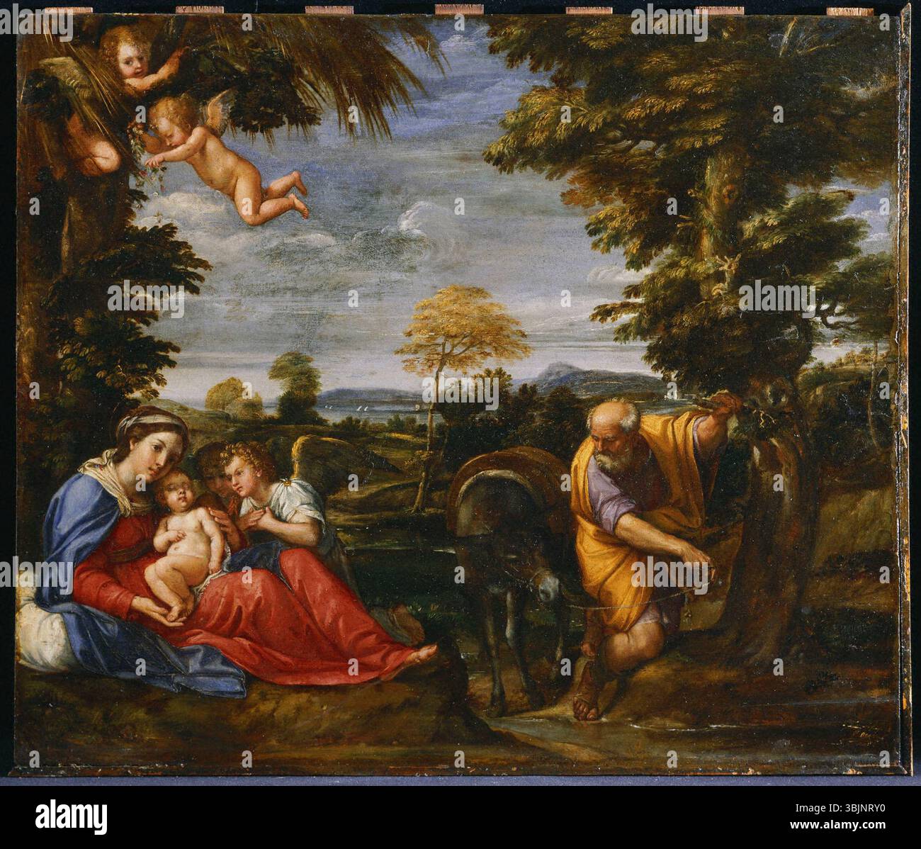 Francesco Albani's 'Rest on the Flight to Egypt' depicts the Holy Family resting during their ...