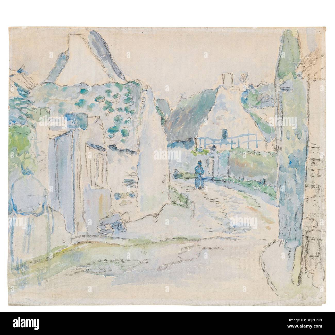 'Rue de village, Valhermeil' by Camille Pissarro (1830–1903), painted ...