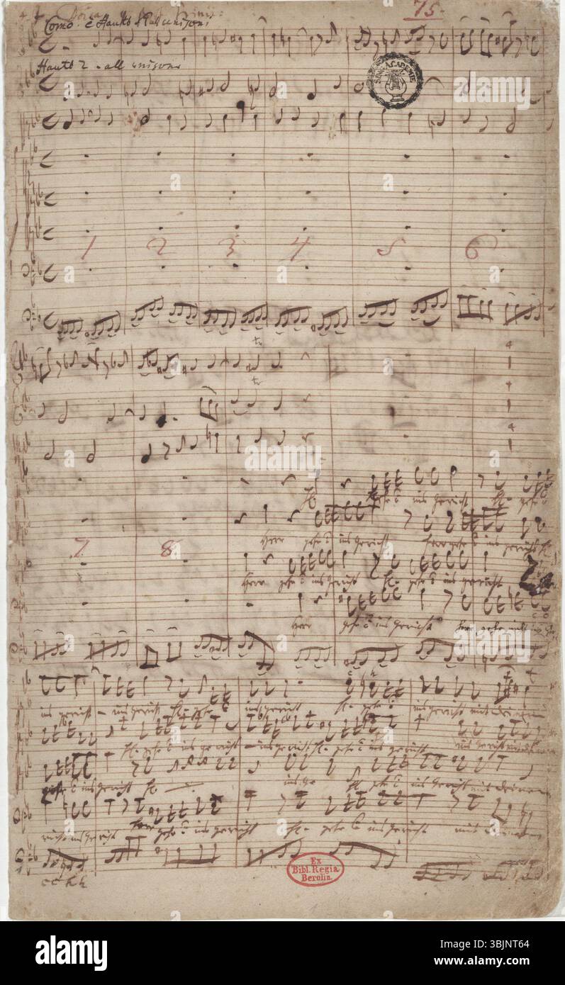 The autograph manuscript of the opening chorus from Johann Sebastian ...