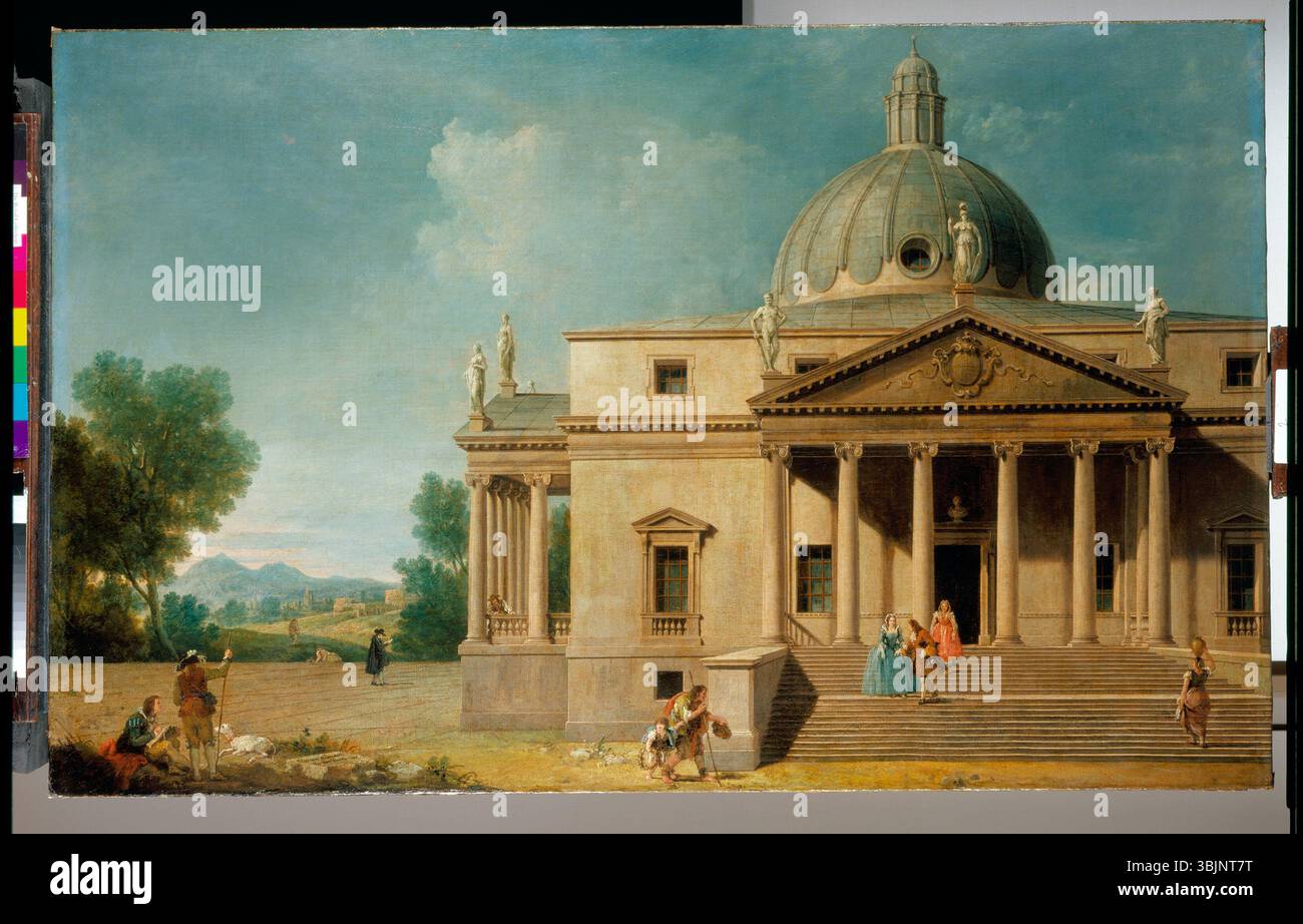 Antonio Visentini's 1746 painting 'Capriccio with a view of Mereworth ...