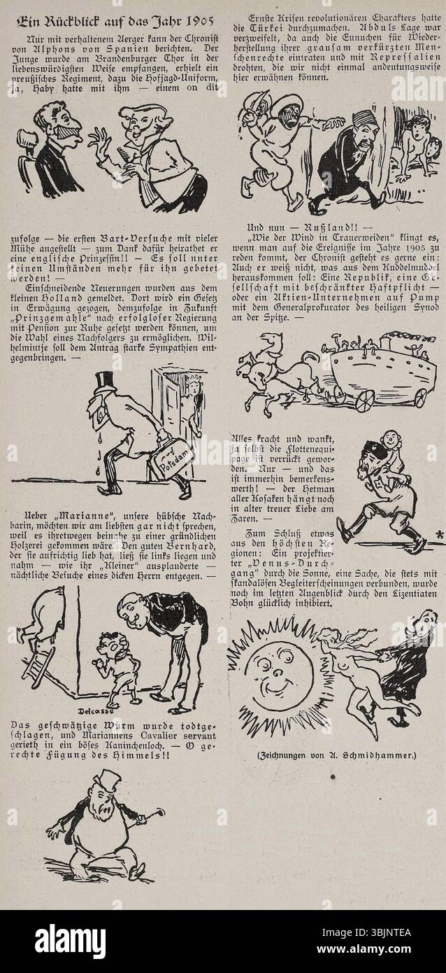 Arpad Schmidhammer’s illustration titled 'Ein Rückblick auf das Jahr ...