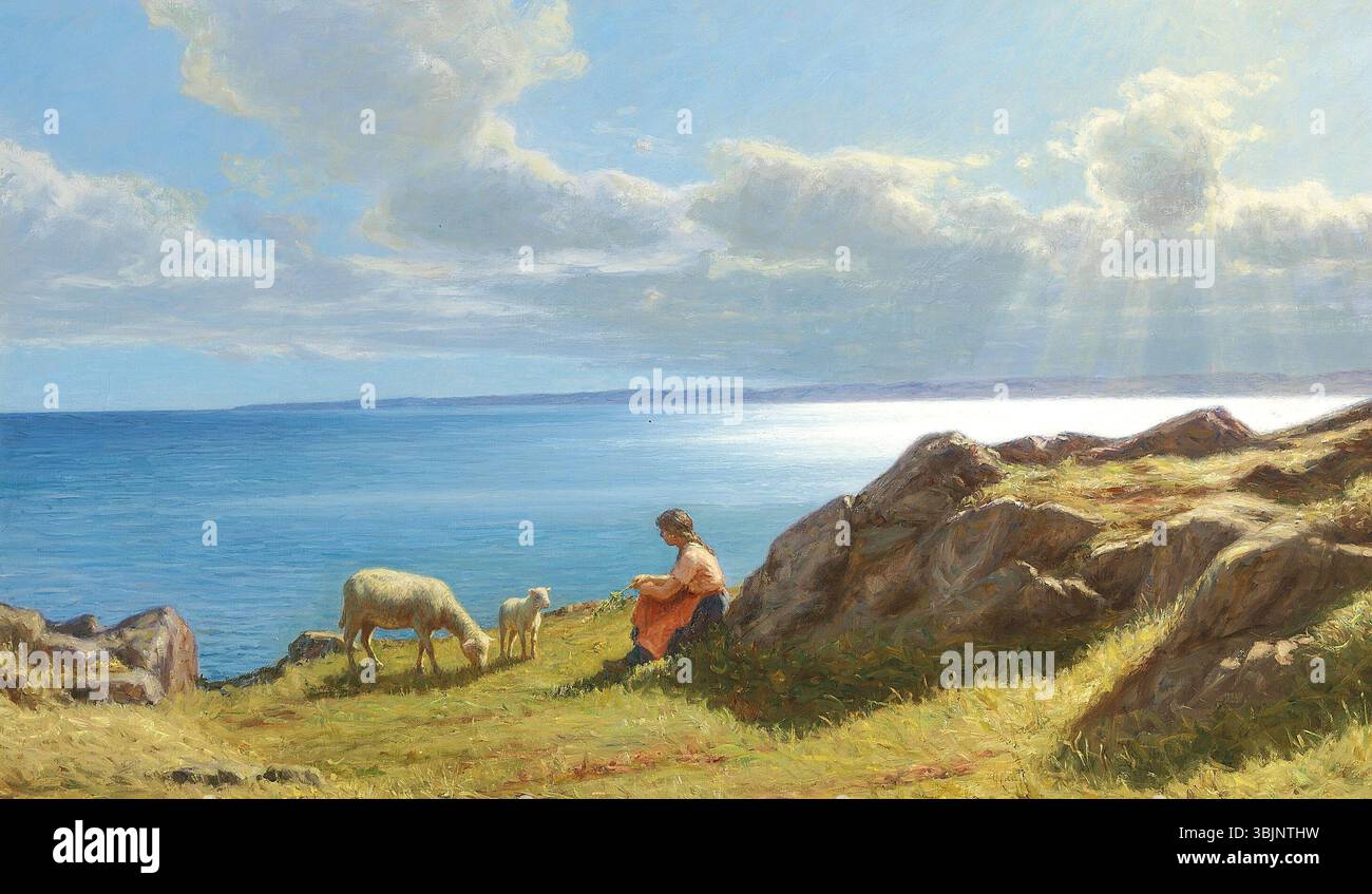 'Sol paa Havet. Bornholm' by Niels Frederik Schiøttz-Jensen is a 1921 ...
