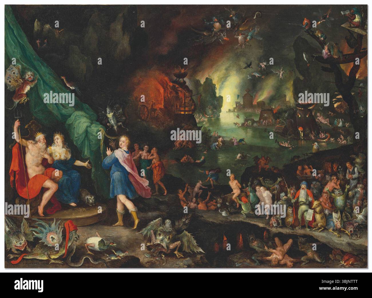 Jan Brueghel the Elder’s *Orphée aux Enfers* (1600s) is an oil on ...