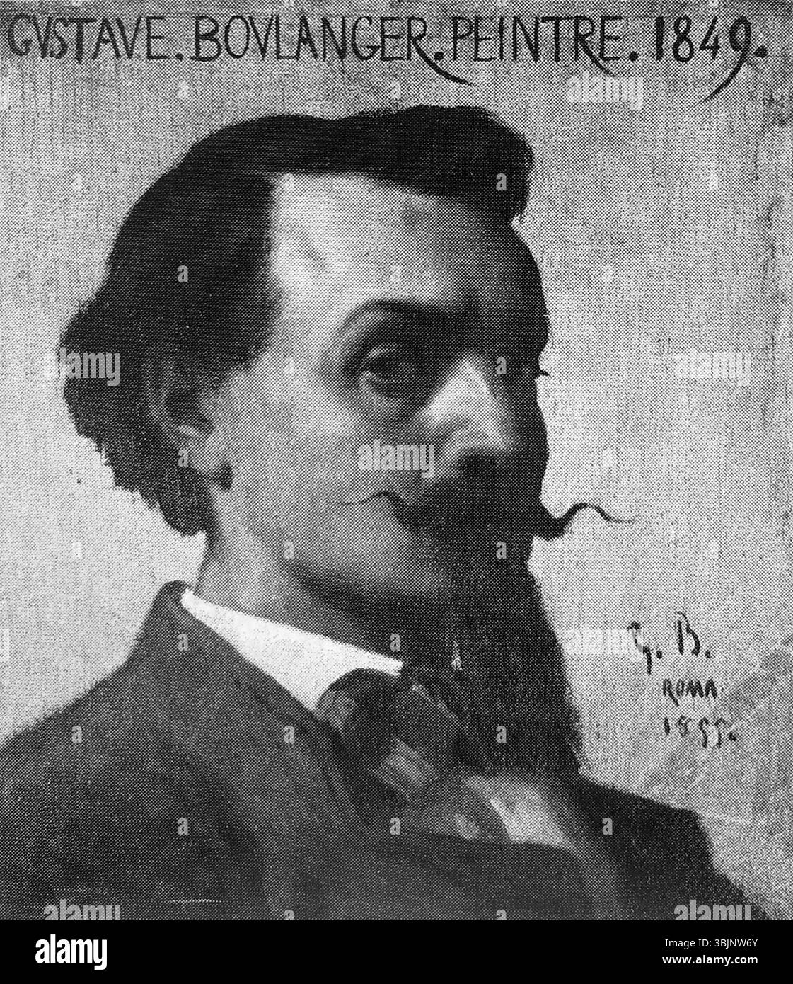 Self-portrait of Gustave Boulanger made in 1855 while residing at the ...