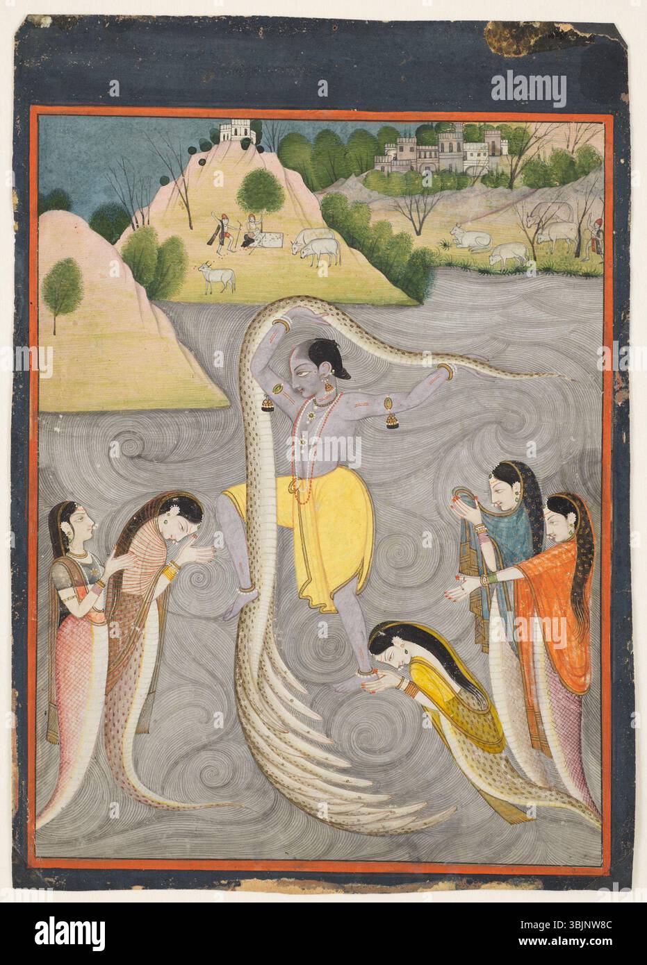 Attributed to Mola Ram, this folio from the Bhagavata Purana ...
