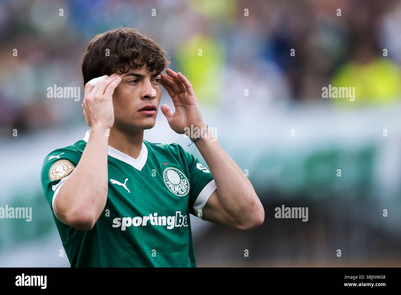 New Jersey, USA. 15th June, 2025.Agustin Giay of SE Palmeiras looks on prior to the FIFA Club ...