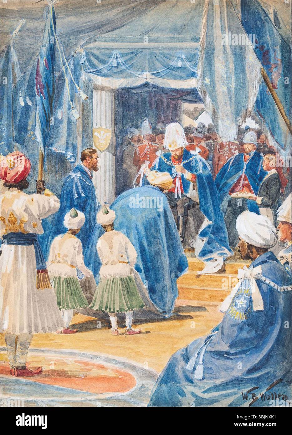 William Barnes Wollen (1857–1936) depicted George V investing an Indian ...