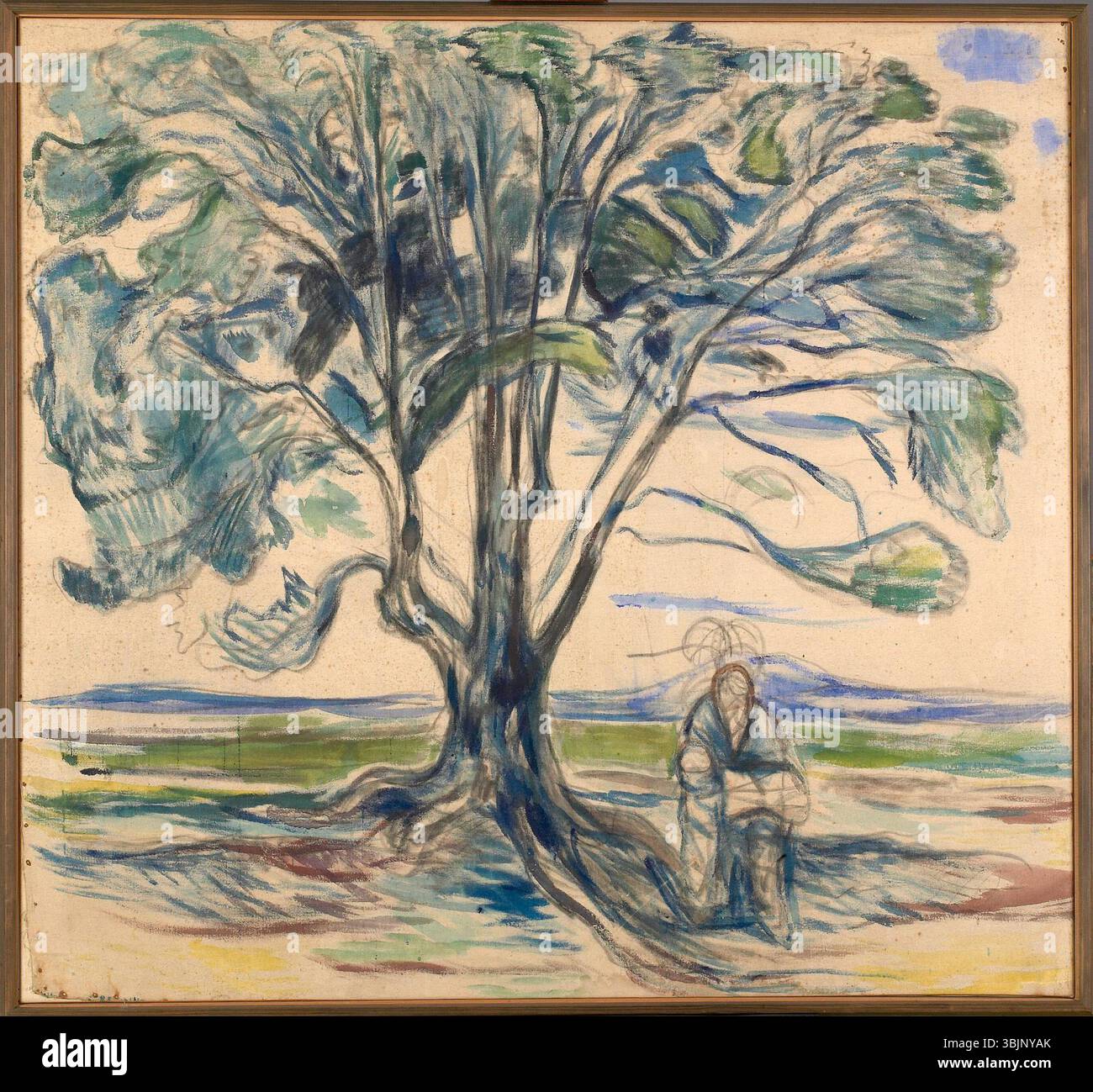 Edvard Munch’s 'Old Man Sitting under a Tree' (1909) depicts a solitary ...