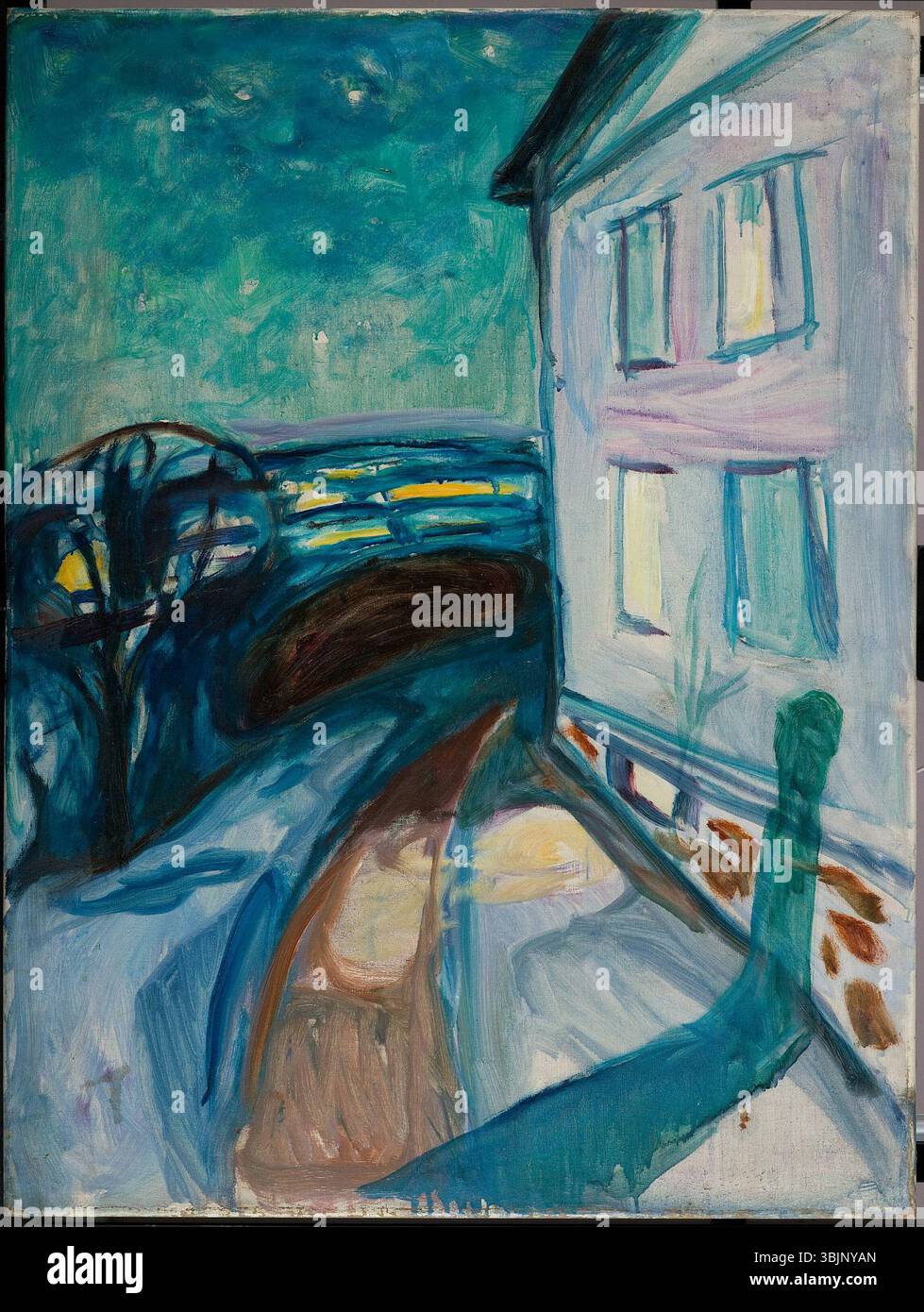'House Wall in Moonlight' is an oil on canvas painting by Edvard Munch ...