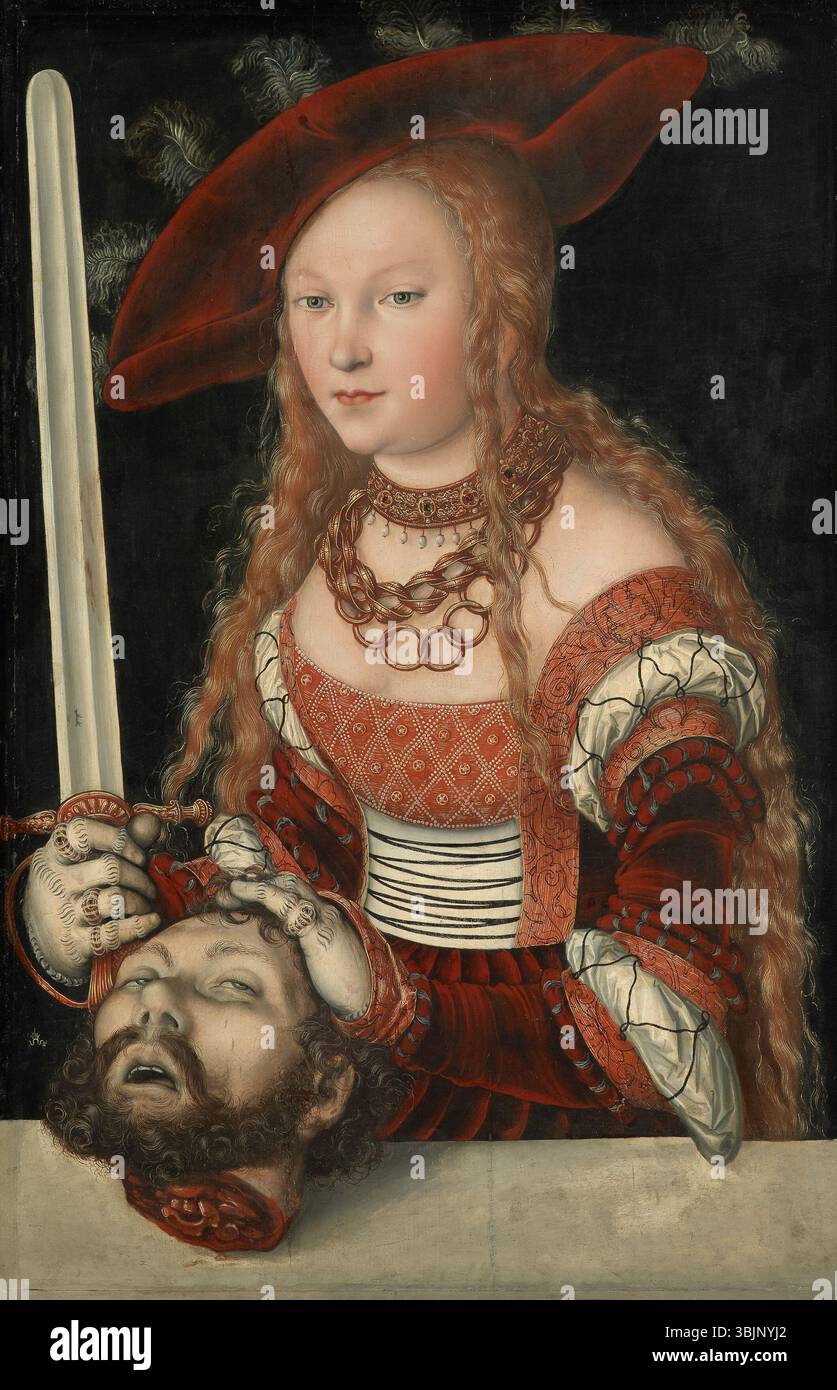 Lucas Cranach the Elder’s *Judith with the Head of Holofernes* (circa 1530) shows the biblical ...