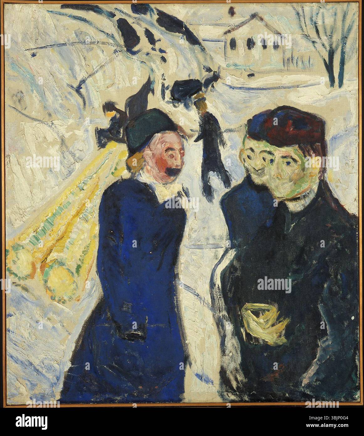 Edvard Munch (1863–1944) painted *People and Timber Transport in a ...