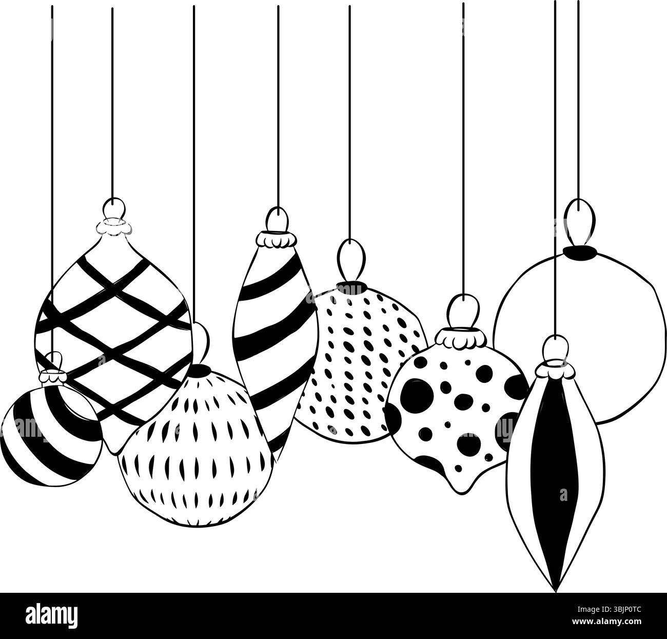 Christmas ball isolated white Black and White Stock Photos & Images - Alamy