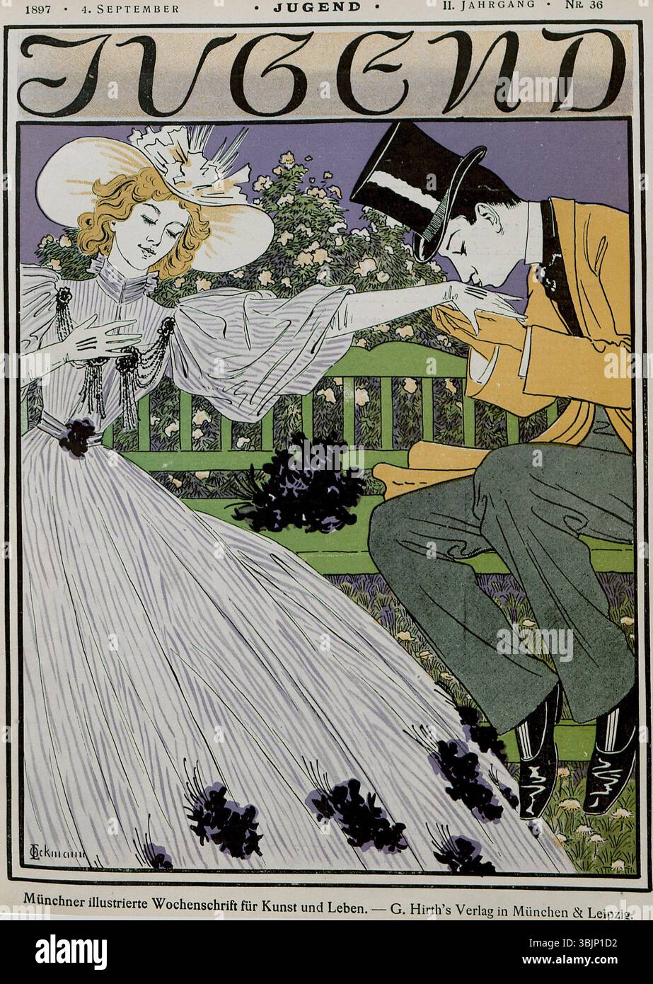 The cover of 'Jugend' (Issue No. 36, 1897), designed by Otto Eckmann ...