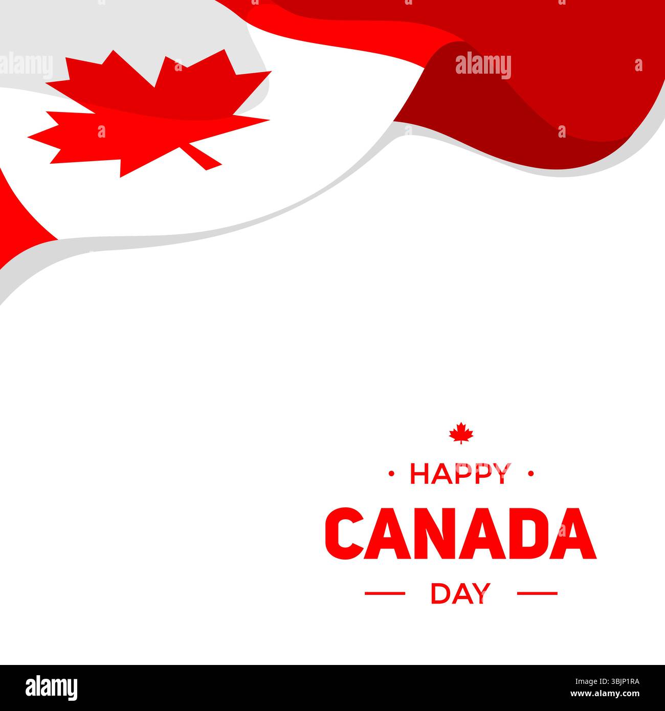 Happy Canada Day social media post greeting template with Canadian flag ...