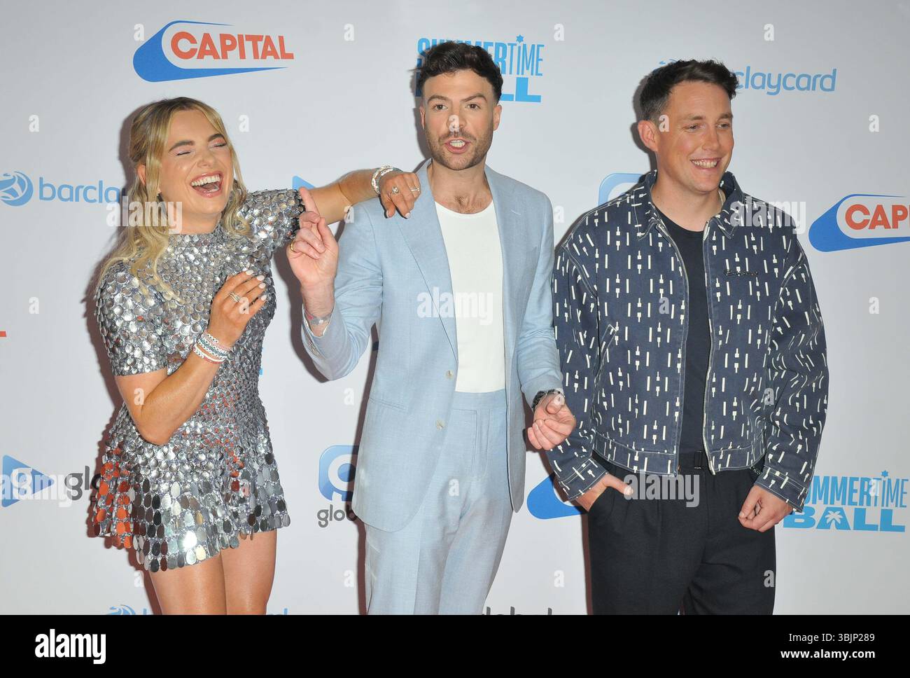 London, UK. 15th June, 2025. Sian Welby, Jordan North and Chris Stark at the Capital's ...