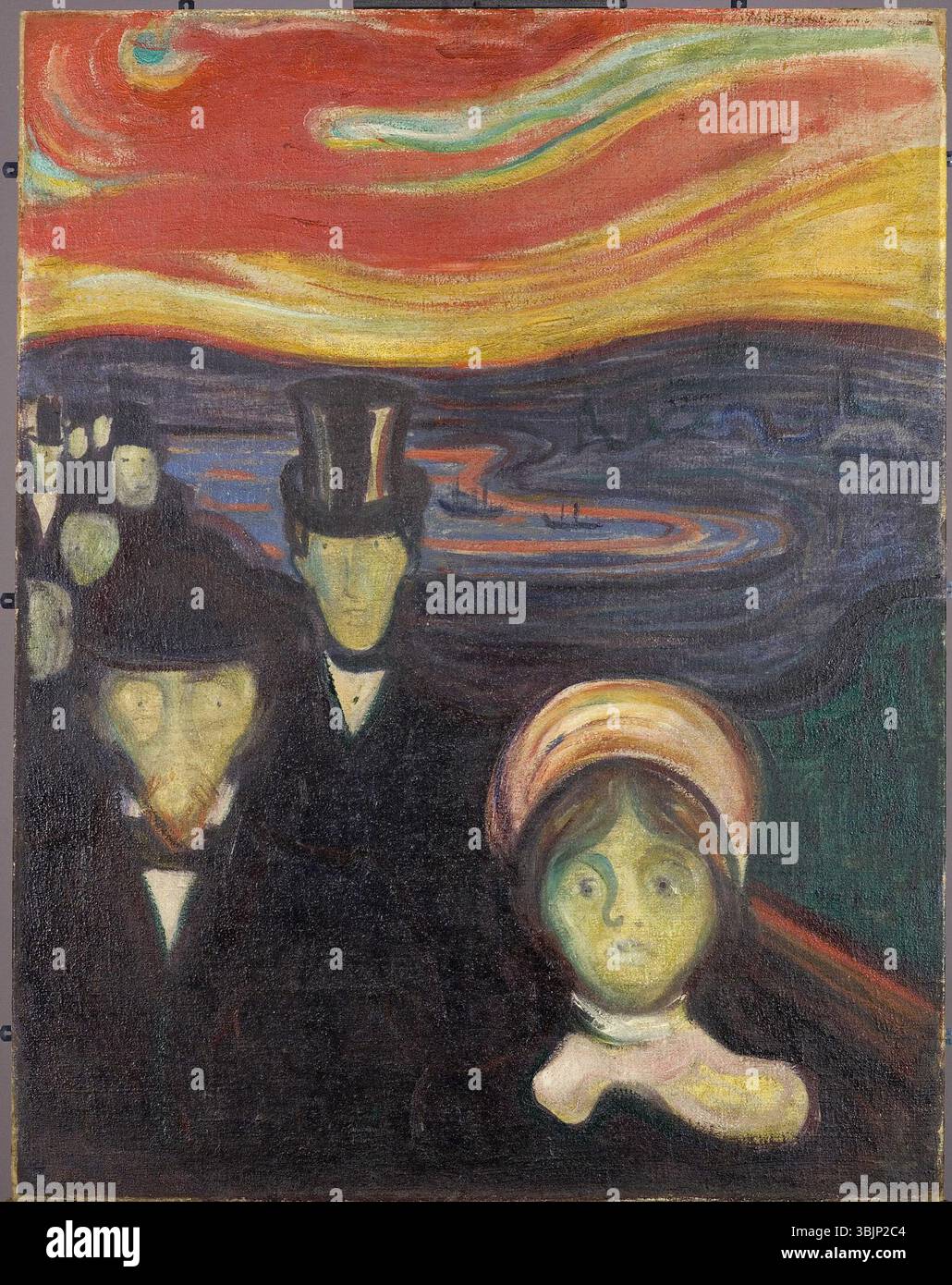 'Anxiety' (1894) by Edvard Munch is an oil on canvas painting at the ...