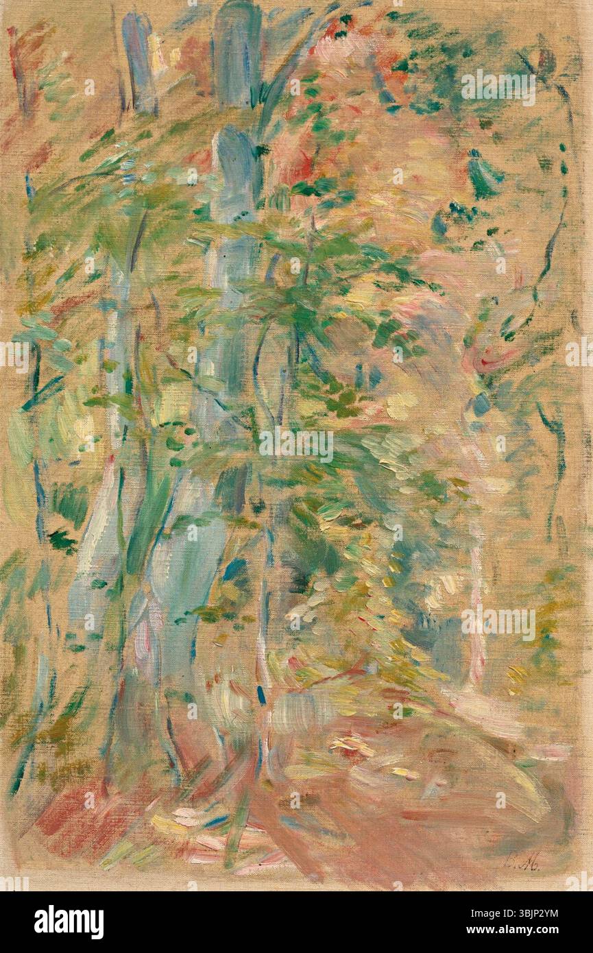 ÉTUDE DE FORÊT (1893) by Berthe Morisot showcases a forest scene ...