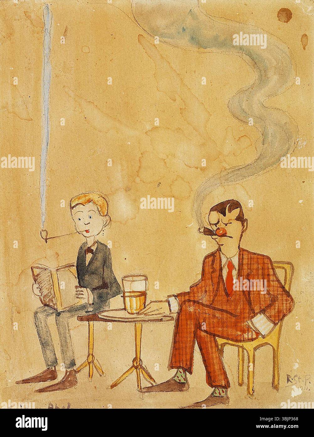 'Kain og Abel' by Robert Storm Petersen, created in 1911, is a drawing ...