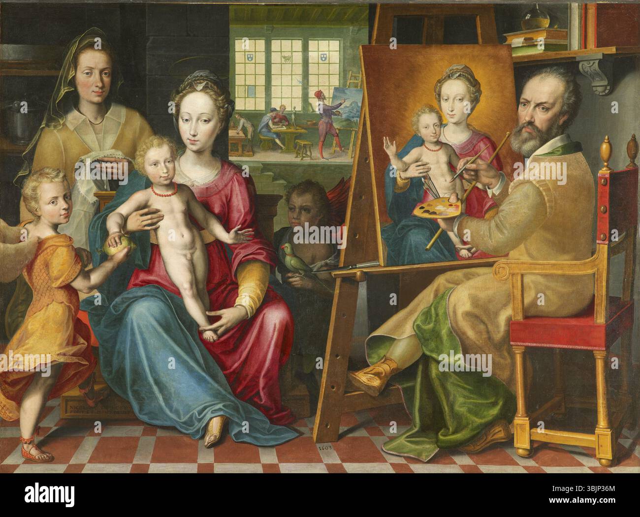 Nicolas van Houy (–1611) painted 'Saint Luke Painting the Virgin' in ...