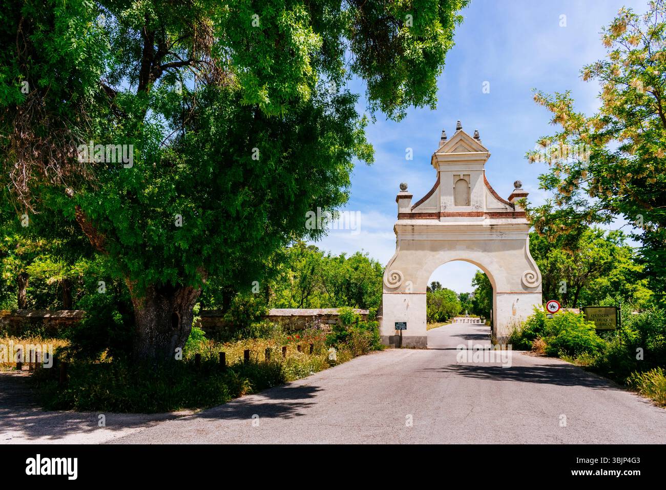 Puerta de Madrid, monumental entrance. The Royal Estate of Quinta de El ...
