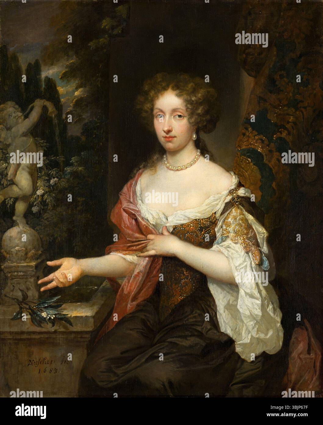 Portrait of Maria Timmers by Caspar Netscher, painted in 1683 ...