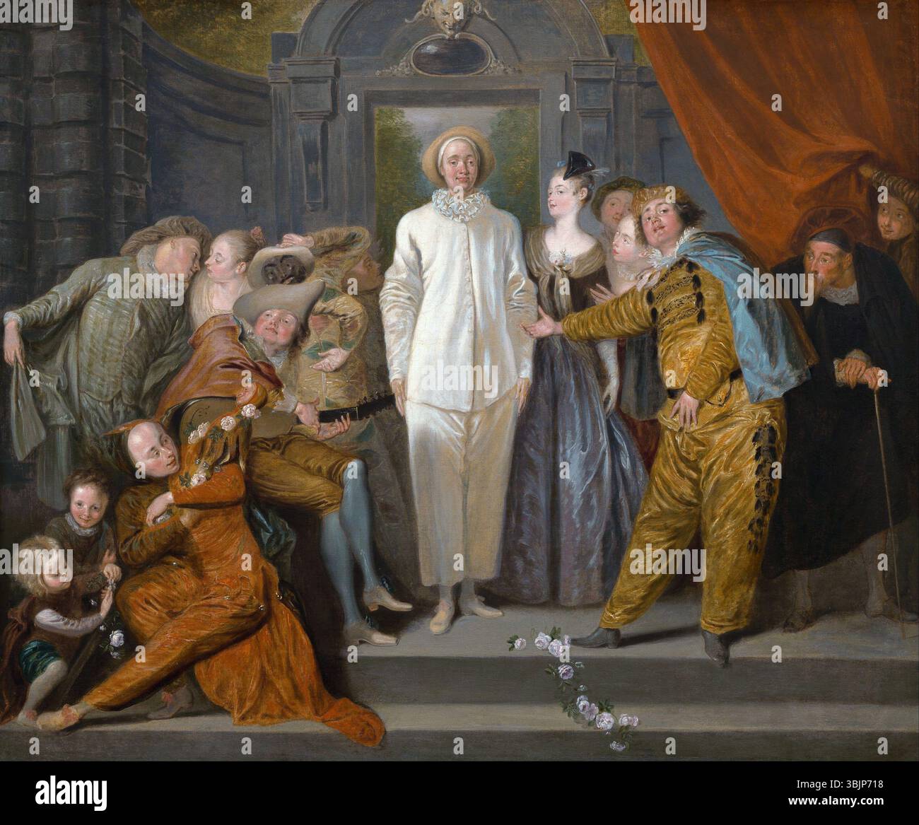 Antoine Watteau’s 'The Italian Comedians' (circa 1720) portrays a scene ...