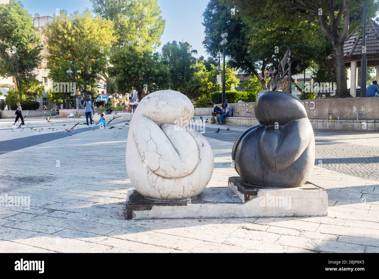 Petah Tikva, Israel, 12 June 2025, Two Sculptures in Founders Square ...
