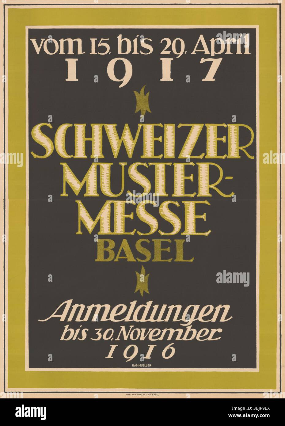 Paul Kammüller’s 1916 lithograph titled 'Vom 15. bis 29. April 1917 ...